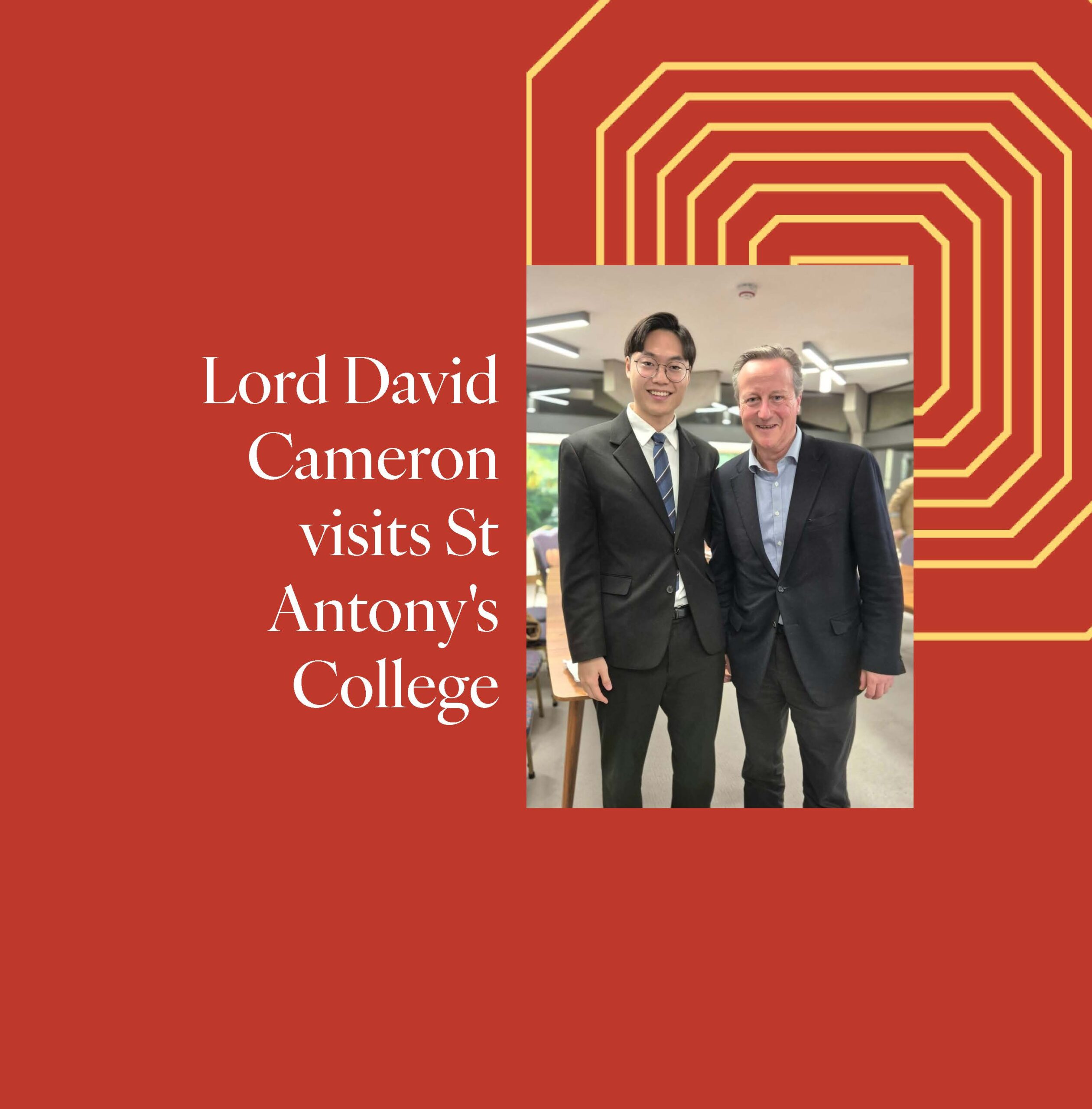 Lord David Cameron visits St Antony's College - St Antony's